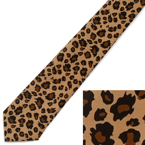 NEW Unisex Leopard Print Spotted Tan and Black Brown Tie | eBay