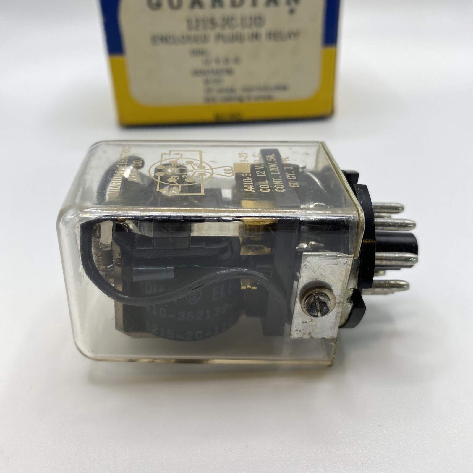 Guardian 1215-2C-12D Enclosed Plug-In Relay - DPDT 12VDC Coil, 10 Amp ...
