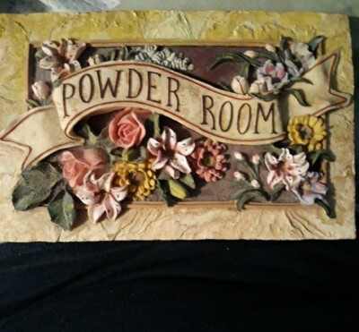 Gifts Powder Room 3D Ceramic Wall Plaque And 8x5 Rectangle Pre-owned ...