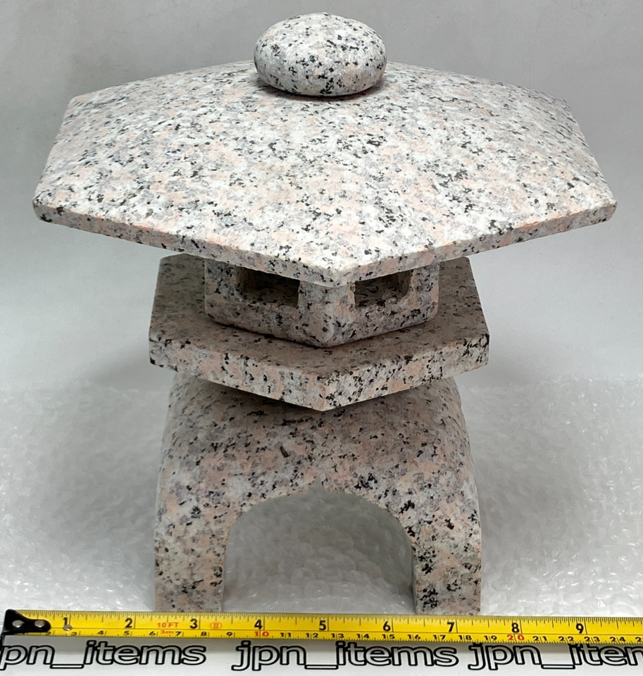 Zen Pink Gray Yukimi Stone Lantern Small Granite Japanese Garden ...