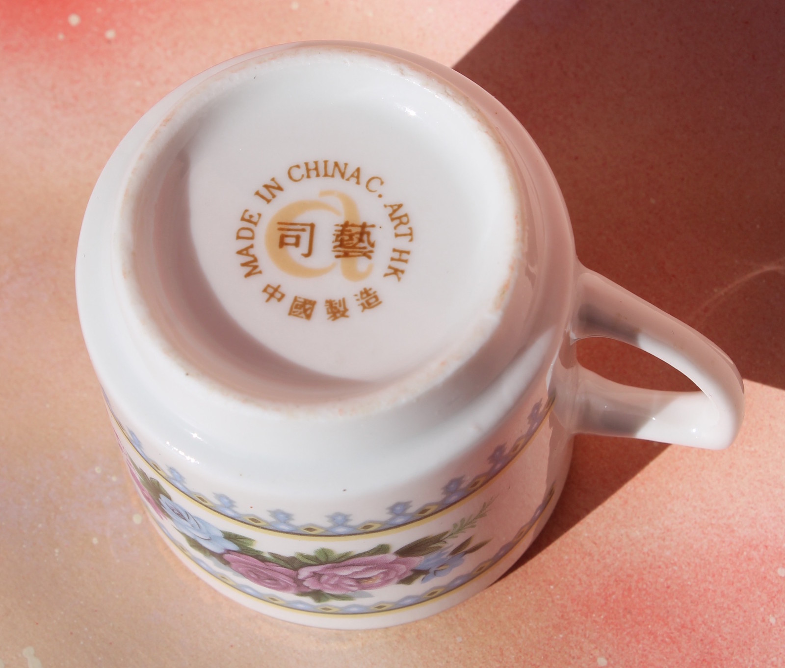 Pink & Blue Flower Demitasse Cup FREE SHIP | eBay