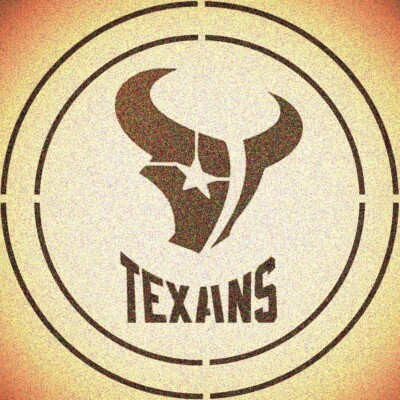 DOUBLE CIRLCE HOUSTON TEXANS w/ TEAM NAME STENCIL SPORT FOOTBALL ...