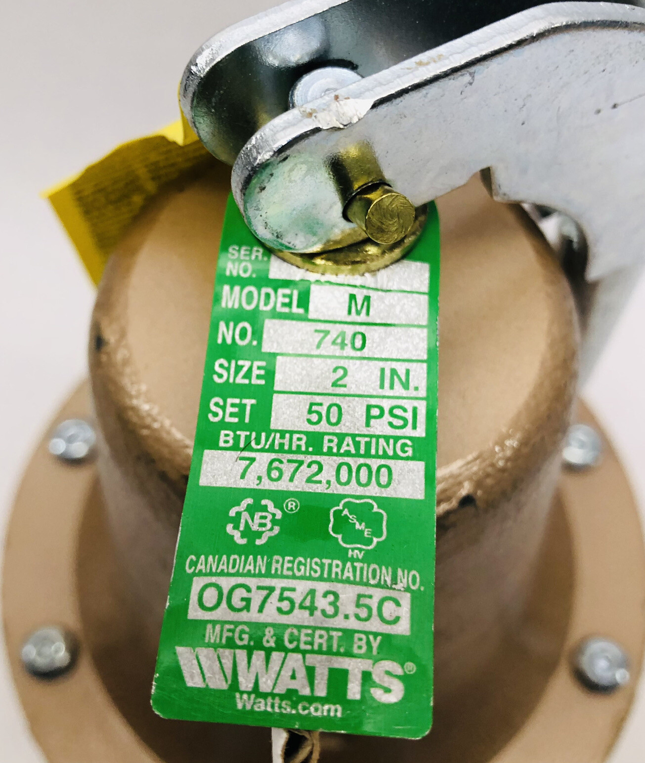 WATTS MODEL #M-740-2-50 BOILER PRESSURE RELIEF VALVE 50 PSI for sale ...