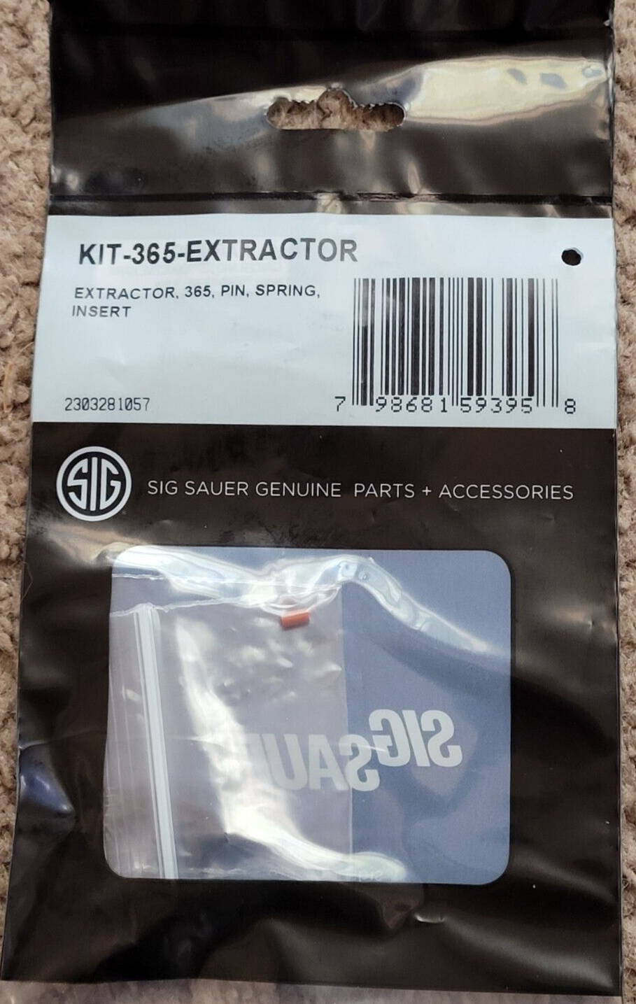 Sig Sauer P365 Extractor Kit NEW Style Version Spring Pin kit-365 ...