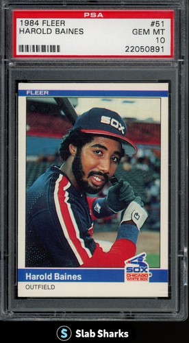 1984 FLEER #51 HAROLD BAINES ROOKIE RC GEM MINT PSA 10 | eBay