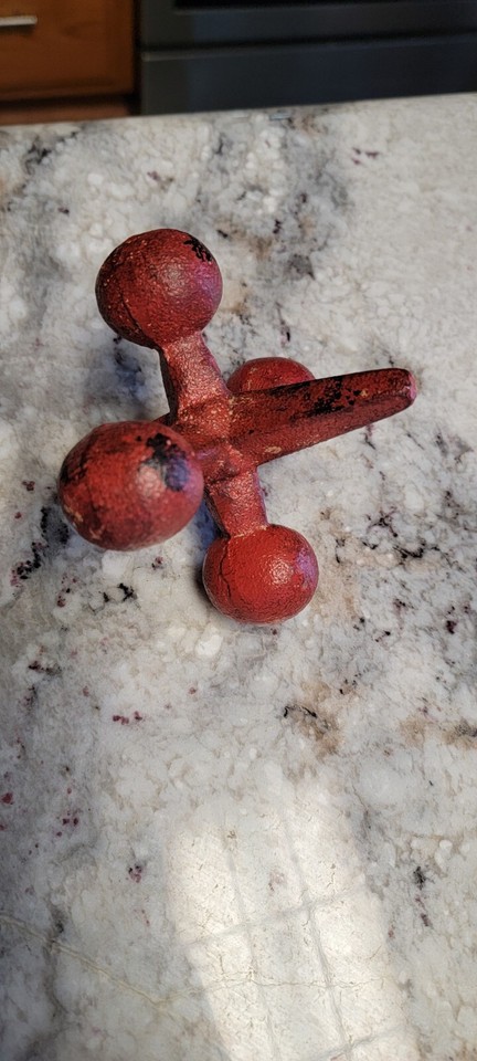🚨VINTAGE Red Jacks Jax Cast Iron Door Stop Paper Weight Sculpture ...