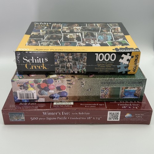 Lot of 3: Brand New 1000 And 500 Piece Jigsaw Puzzles ~ Factory sealed ...