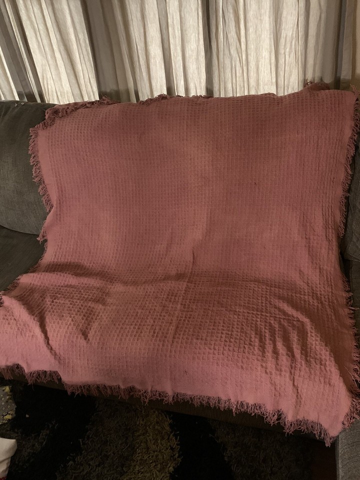 Blush Pink Honeycomb Thermal Waffle Blanket Bed/Sofa/Couch Throws 100% ...