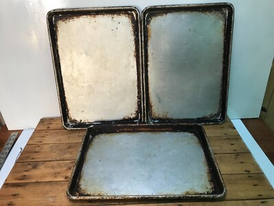 lot 3 Pizza Pans Lincoln Wearever commercial aluminum baking pan 18" x ...