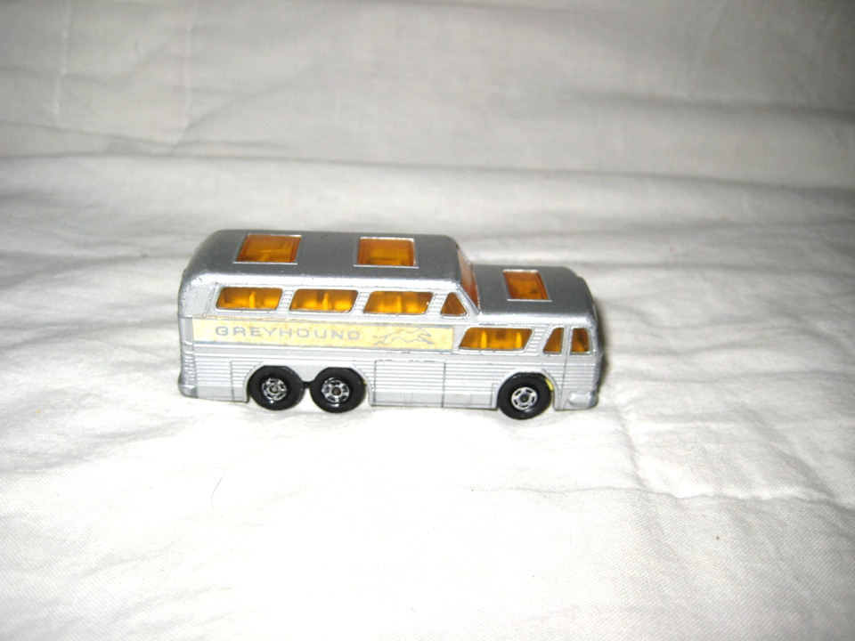 1966 Matchbox SF Transitional #66 Coach, Silver Greyhound Bus with ...