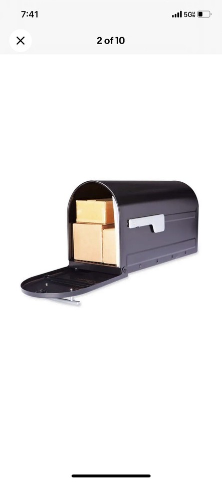 Post Mount Architectural Mailbox Boulder Black Large Steel Silver ...
