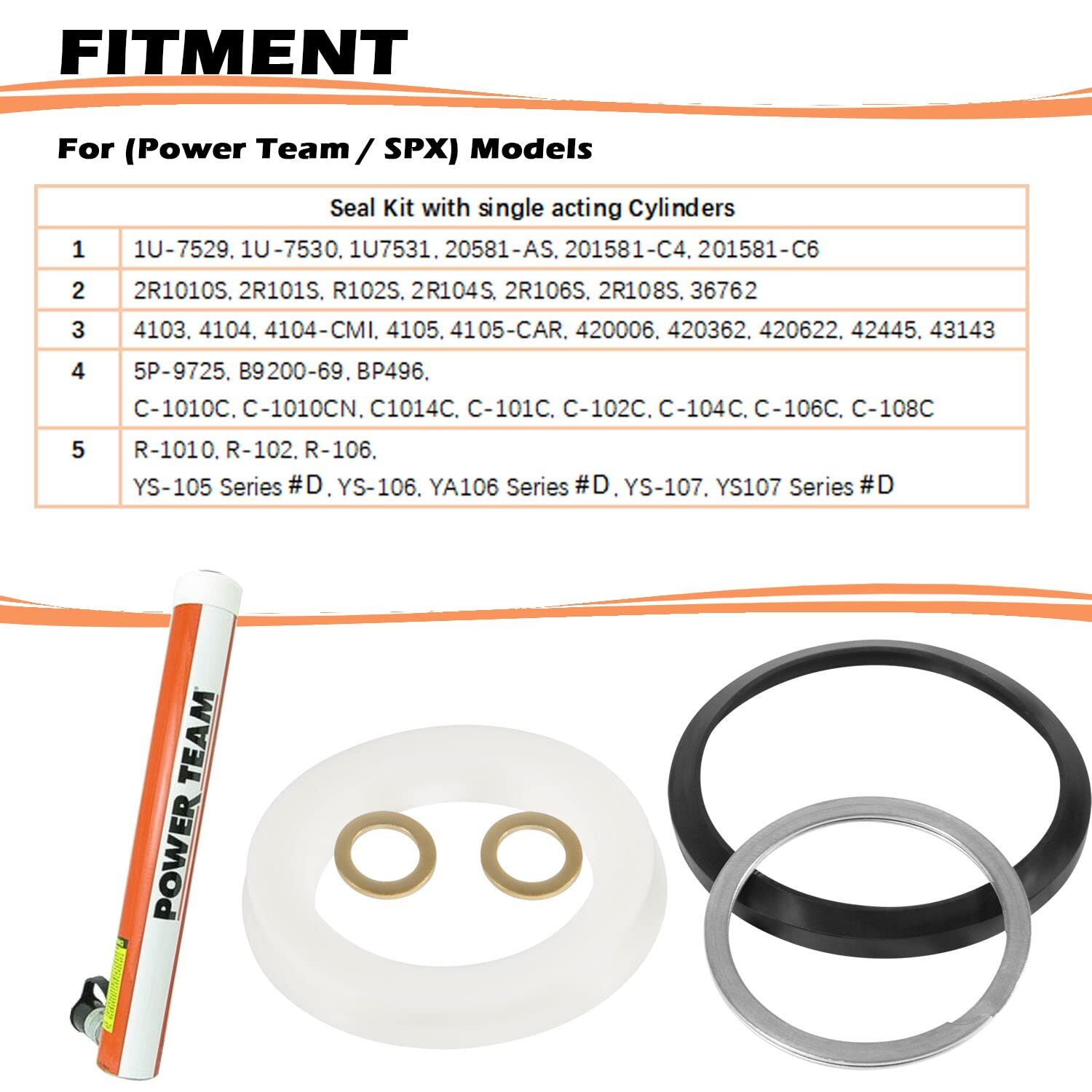 Ram/Cylinder Seal Kit for 10 Ton Cylinder (Power Team SPX) Seal ...