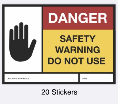 20 Gas Safe DANGER DO NOT USE labels unsafe At Risk Immediately ...
