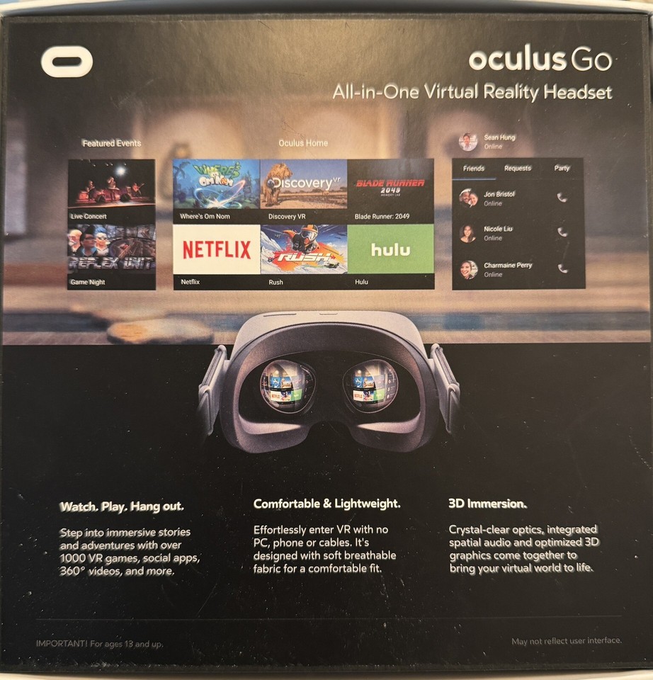 Oculus Go Virtual Reality VR Headset 64 GB Meta - Will Ship With Case ...