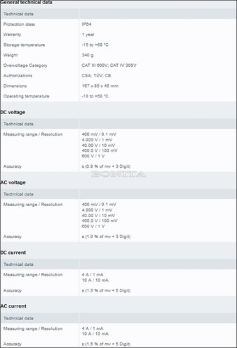 New 0590 7601 Clear Digital Multimeter Illuminated Display Testo 760-1 ...