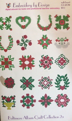 EMBROIDERY BY DESIGN- BALTIMORE ALBUM QUILT COLLECTION 2A W ...
