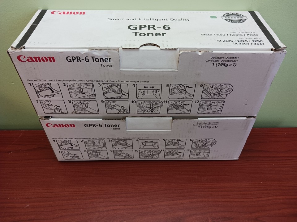 Lot of 3 Genuine Canon GPR-6 Black Toner 6647A003AA iR 2200/2220/2800 ...