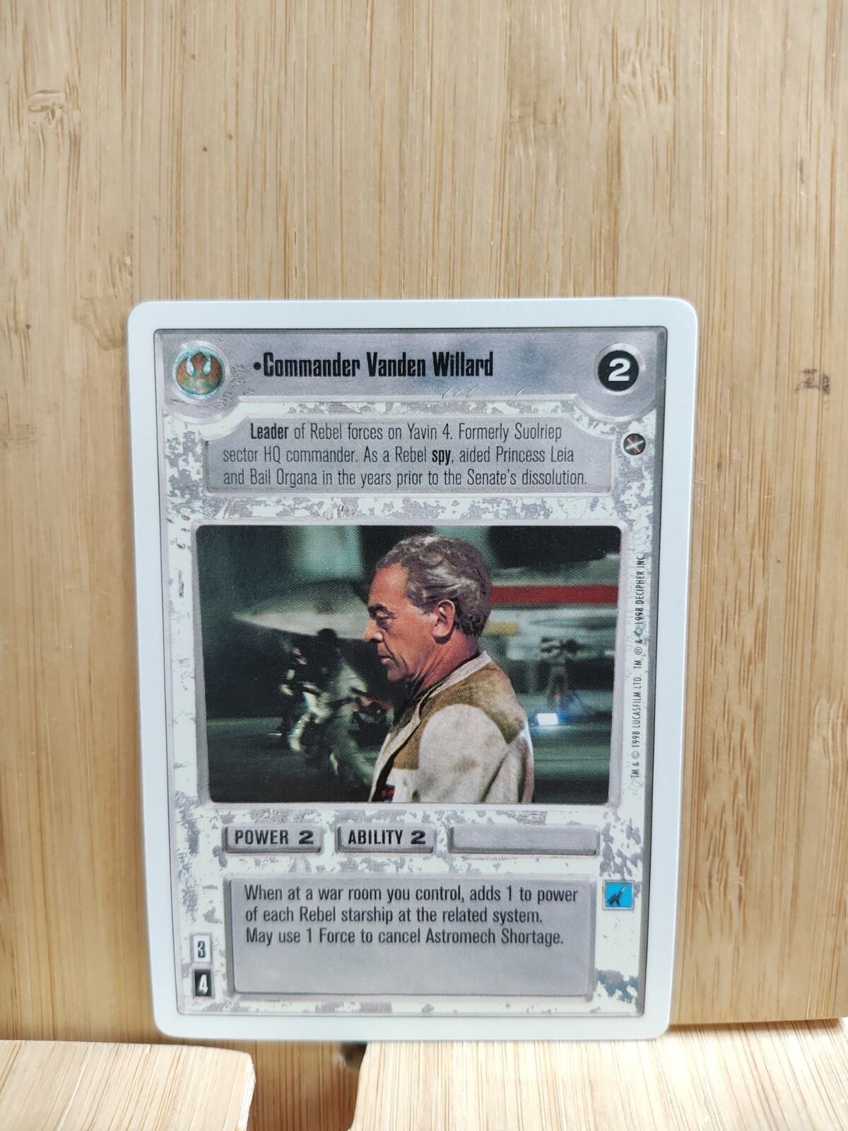 STAR WARS CCG🏆1995 Decipher Inc ".COMMANDER VANDEN WILLARD" Trading ...