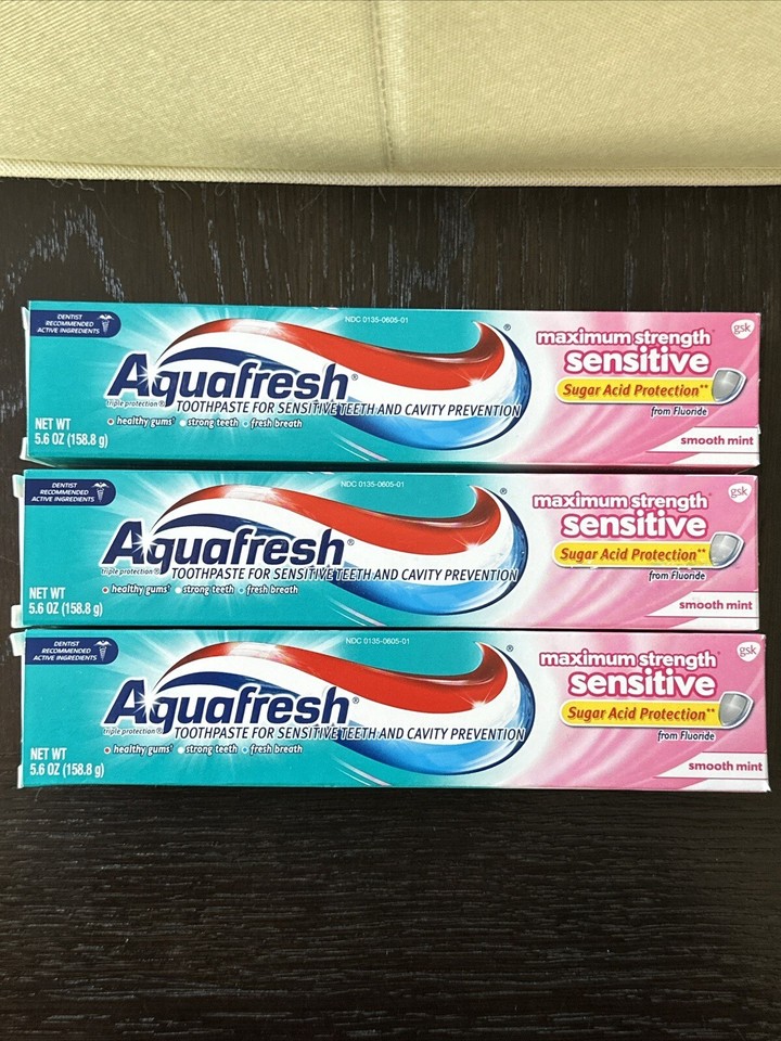 (21)Aquafresh Maximum Strength Toothpaste for Sensitive Teeth, Smooth ...