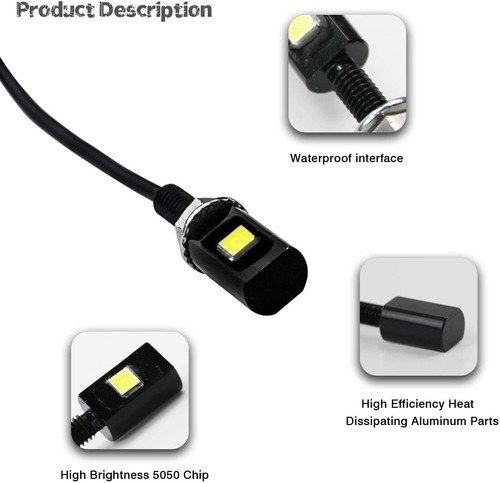 Motorcycle Car LED License Plate Light 5630/5730 SMD Screw Bolt Lamp ...