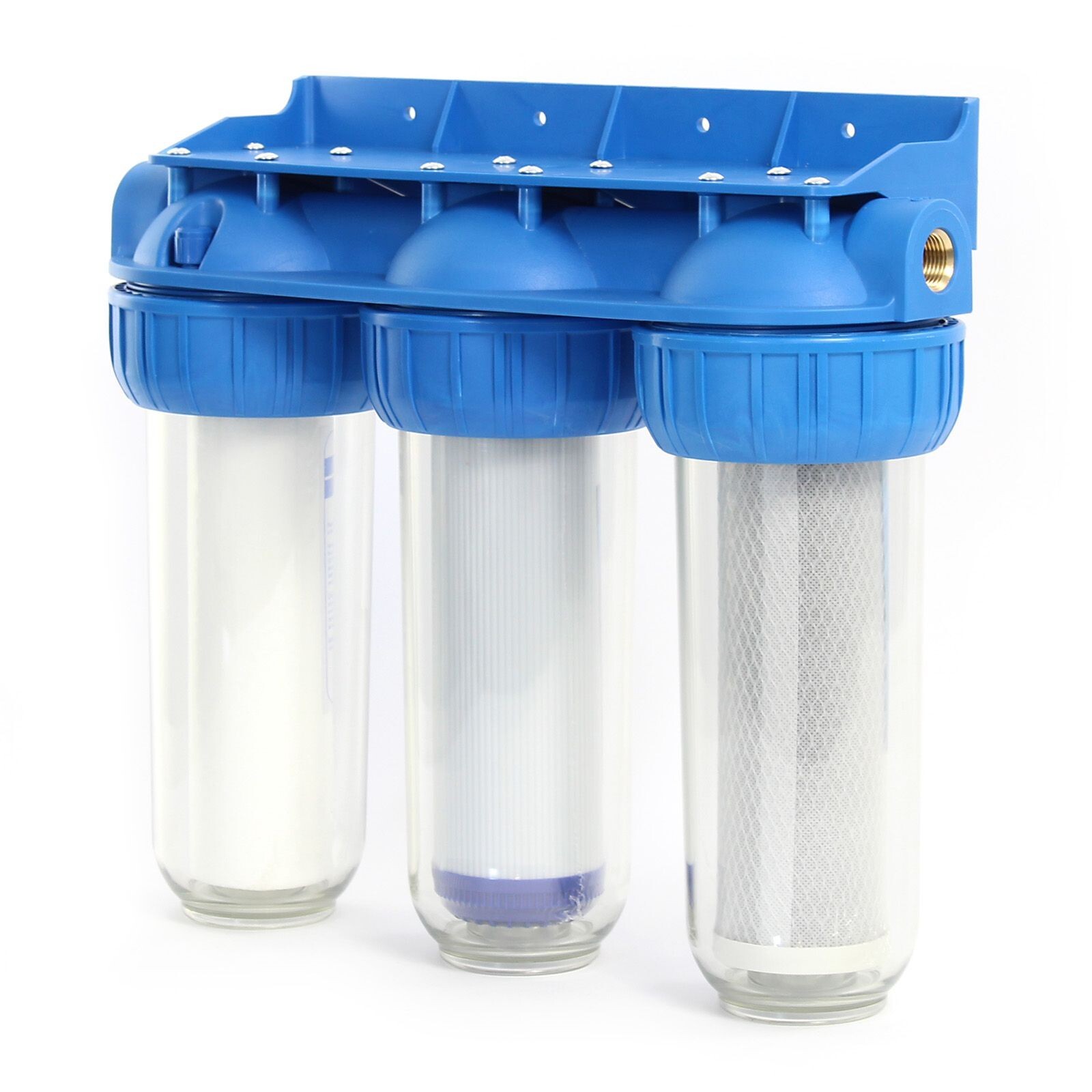 FILTRO ACQUA SISTEMA TRIPLA CARTUCCIA FILTRAZIONE STADI DEPURAZIONE 1/2 ...