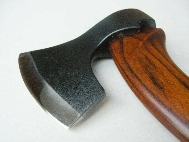 Handmade Forged Carbon Steel Bearded Axe with Custom Engraving and Wood ...