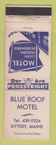 Matchbook Cover - Blue Roof Motel Kittery ME WEAR | eBay