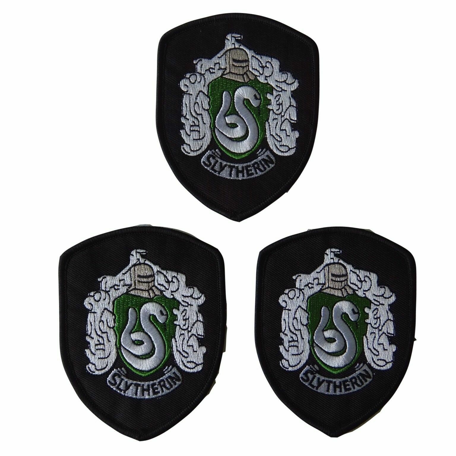 Harry Potter Slytherin House Shield Crest Embroidered Iron on Patch Set ...