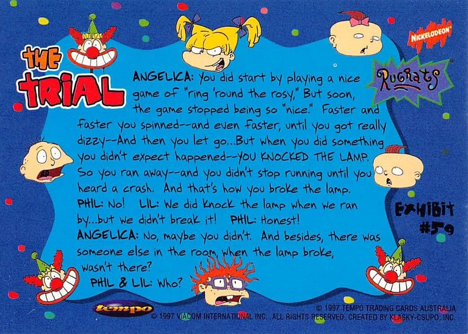 Rugrats Nickelodeon Vintage Trading Card 1997 Tempo #59 | eBay