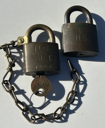 Vintage Locks - Eagle US SET Military Padlock With Key & US American ...