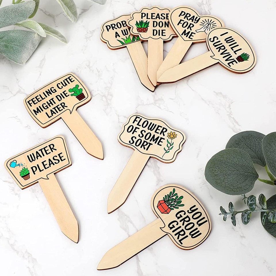 15pcs Wood Plant Labels Sticks Waterproof Garden Markers Name Tags ...