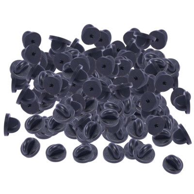 25 - Black Rubber Pin Back Holder Clutch Badge Lapel Pin Tie Tacks (US ...