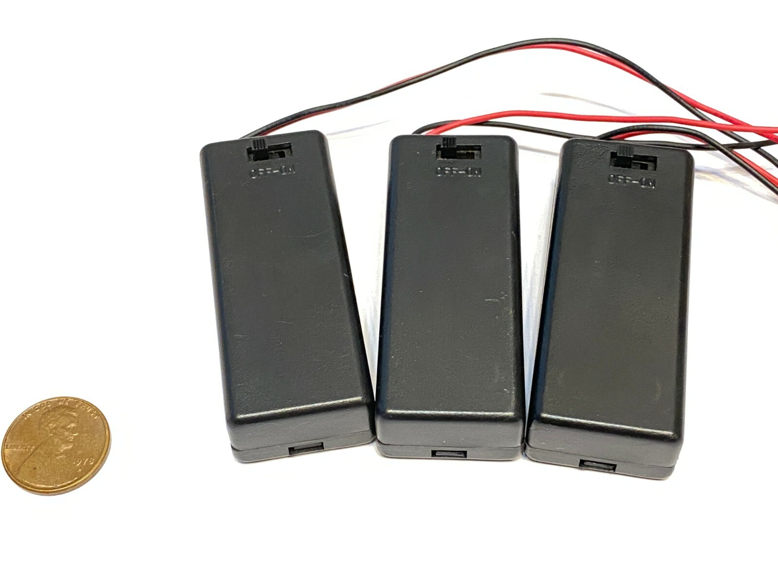 3 Pieces Twin two 2 AAA Battery Holder Case Box 3V With Power Switch ...