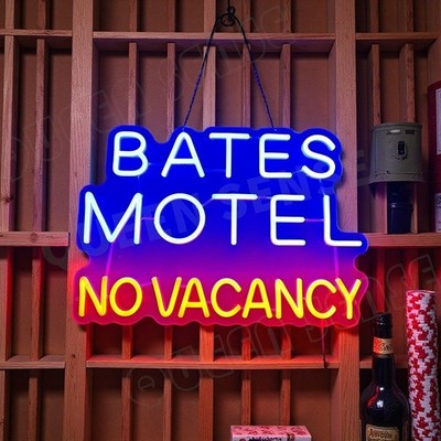 16" Bates Motel No Vacancy LED Light Neon Sign with Dimmer USB Powered ...