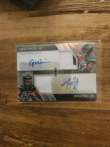 2023 Phoenix Garrett Wilson Breece Hall Dual Rookie Auto /50 - Jets | eBay