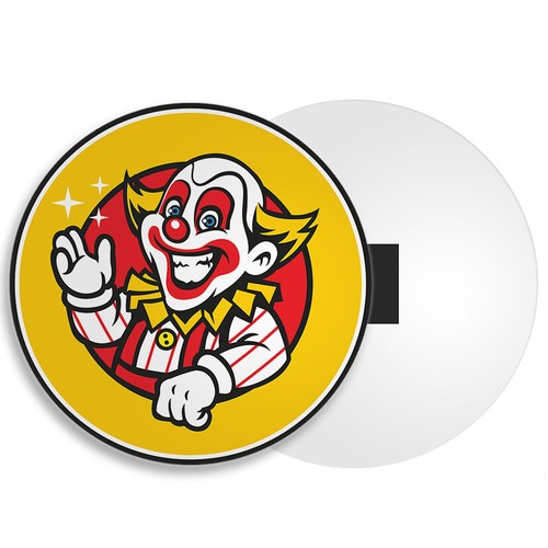 Funky Clown Fridge Magnet - Circus Slapstick Comedy Joker Funny Joke ...