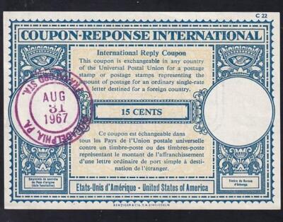 USA 1967 International Reply Coupon (IRC) 15¢ | eBay