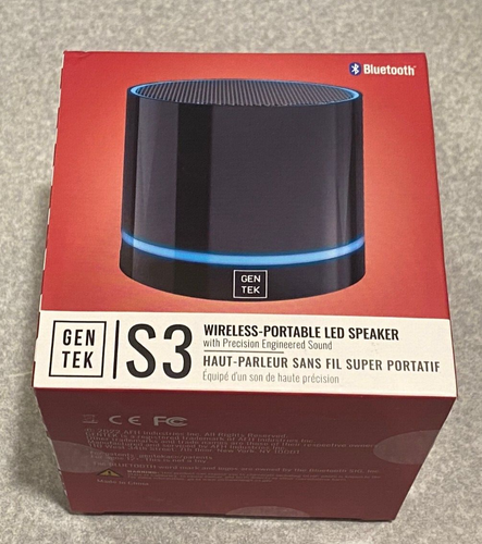 Gen Tek IS3 Bluetooth Wireless Black Portable LED Speaker NEW IN BOX | eBay