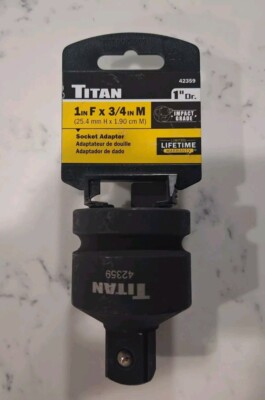 Titan 42359 1-Inch Female x 3/4-Inch Male Impact Socket Adaptor 1-Inch ...