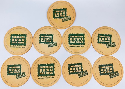 (9) Vintage 1990’s German BRAU Tavern Beer Coasters Brewery Theresien ...