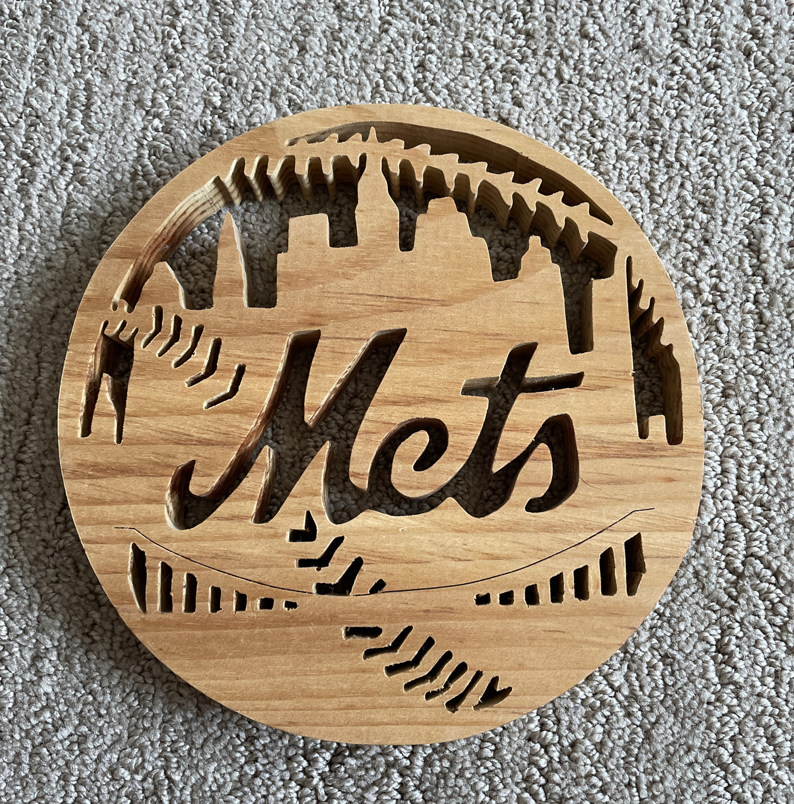 New York Mets Handcrafted Wood Sign Logo Memorabilia Wooden Mancave ...
