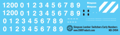 HO Scale - Simpson Lumber Early Number Switcher Decals | eBay