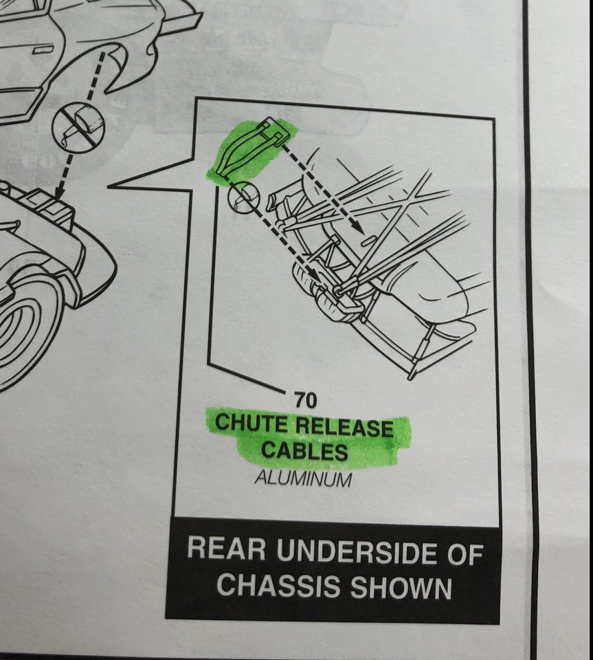 Dual PRO STOCK Drag Race Chute Parachute W Mount Search 1:25 RVL LBR ...