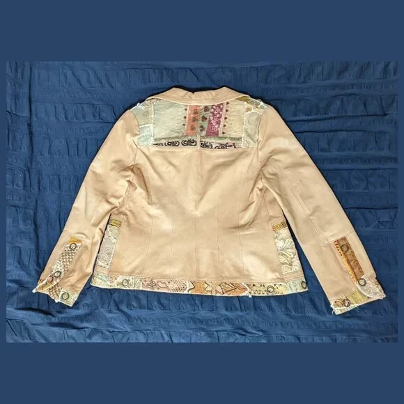 Saga Ibañez sz 8 (44) Boho Embroidered Leather Jacket 1953 for Carlos ...