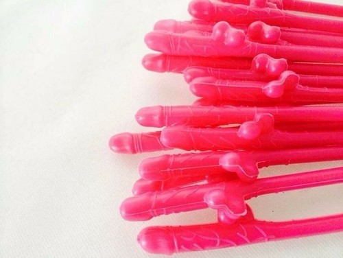 Pink Willy Penis Dick Dicky Drinking Bachelorette Hens Party Straws 10 ...