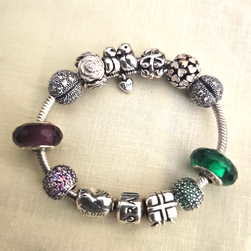 Rare Pandora Sterling Silver 925 Ale Bracelet with 13 Beads 54. 57 ...
