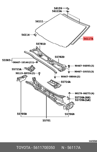 Genuine OE Glass Seal, 561170E050 for TOYOTA 56117-0E050 | eBay