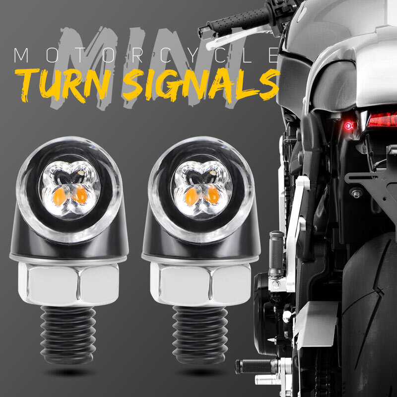 4pc Mini Motorcycle LED Turn Signal Light Blinker Indicators Amber ...