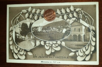 Cartolina d'epoca paesagg Italia Piemonte Verbania Miazzina saluti ...