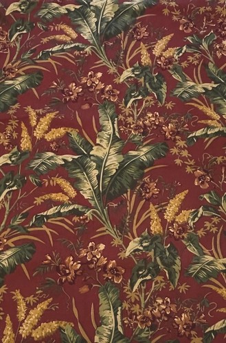 Ametex Fabric Home Decor Floral Burgundy Wine Palm Leaves 2003 4 Yards ...